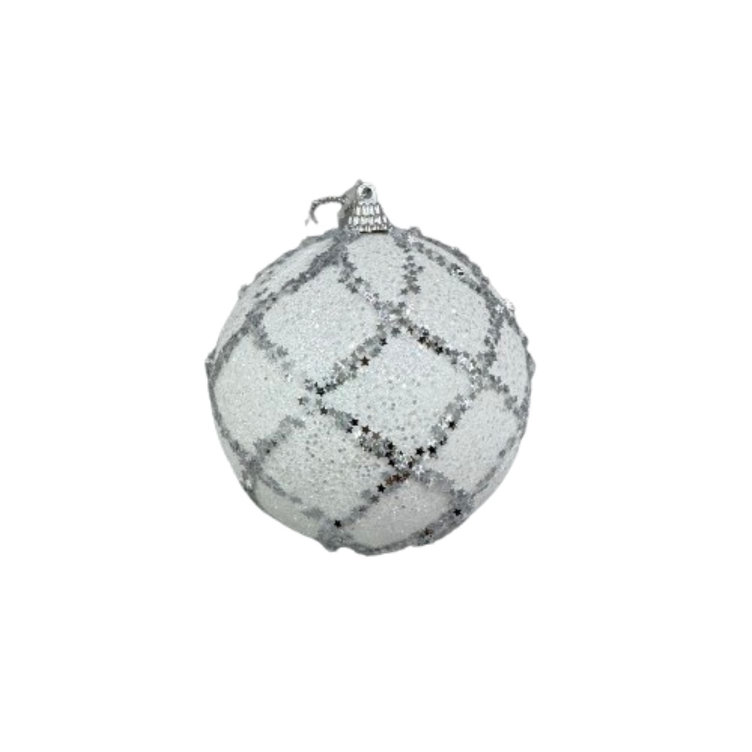 NAV. BALL SET2 10CM WHITE W/SILVER